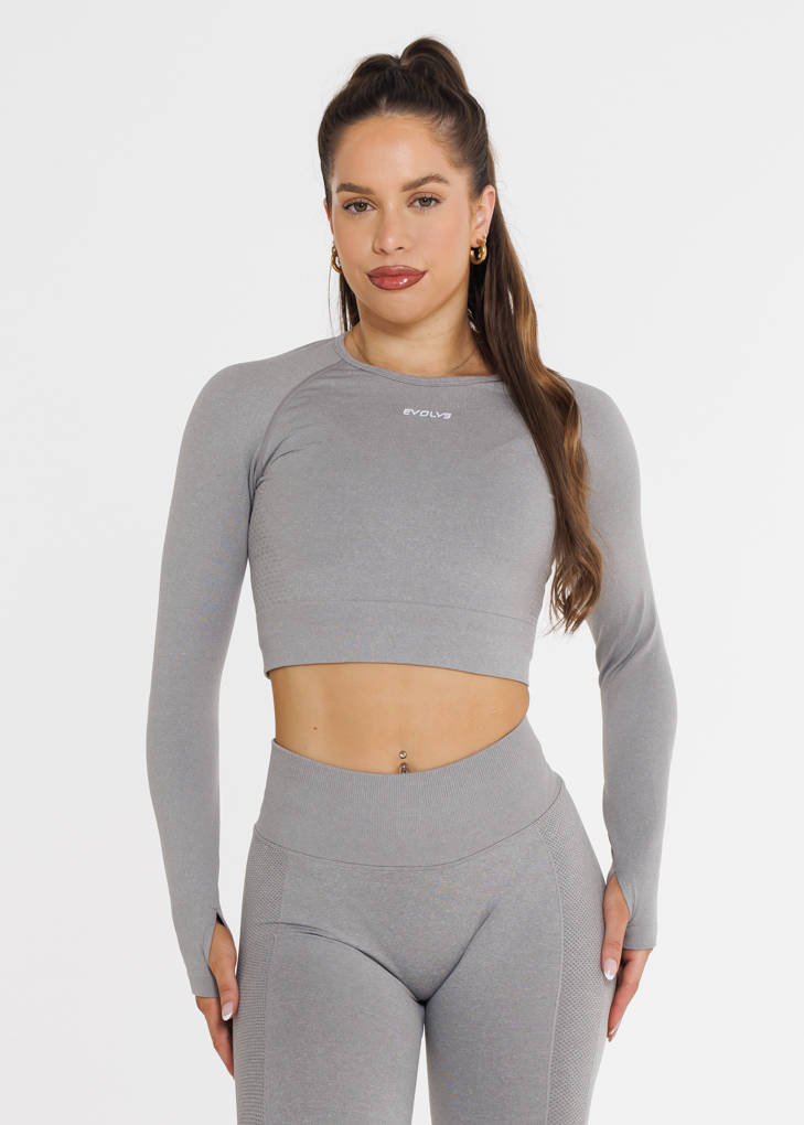 Prime Seamless Long Sleeve - Ash – Evolve Apparel